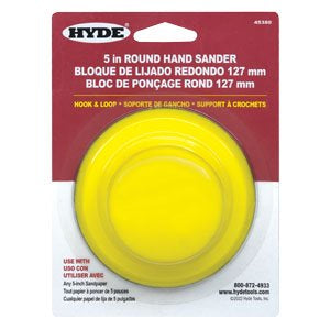 5" Round Sponge Hand Sander with Hook and Loop — Hyde Tools