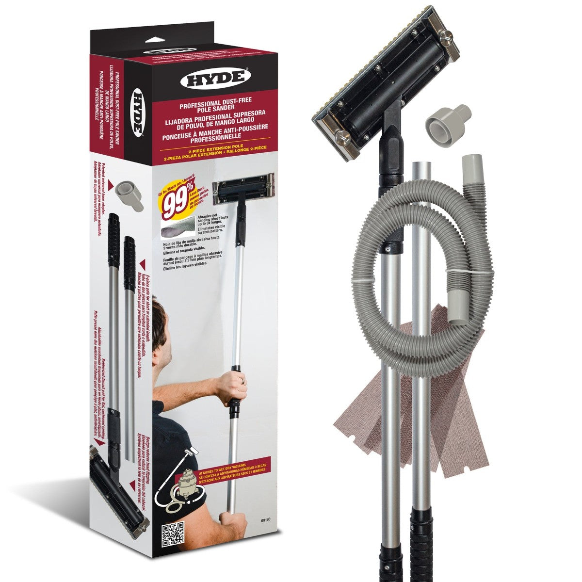 Professional Dust-Free Pole Sander (Pole Included) — Hyde Tools