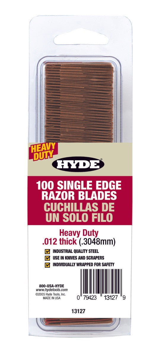 Heavy Duty (.012") Single-edge Blades 100-Pack — Hyde Tools
