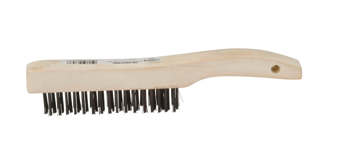 Stiff Carbon Steel Wood-Handled Wire Brush — Hyde Tools